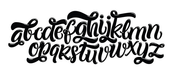 Handwritten script alphabet Royalty Free Vector Image