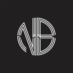 Nb initial logo linked circle monogram Royalty Free Vector