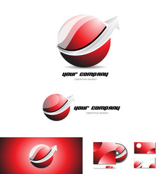 Sphere 3d arrow logo icon design set Royalty Free Vector