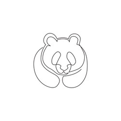 Single continuous line drawing of funny panda Vector Image