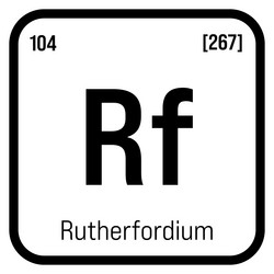 Rutherfordium rf periodic table element Royalty Free Vector