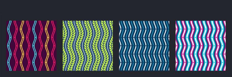 Set of four seamless african fashion patterns Vector Image