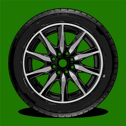 Car racing wheels art Royalty Free Vector Image