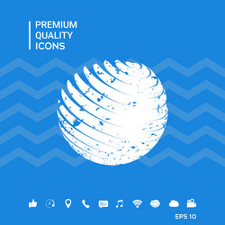 Earth logo with grunge effect graphic elements Vector Image