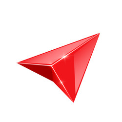 Red glossy navigation arrow realistic set Vector Image