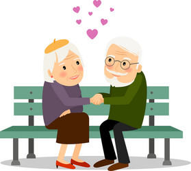 Elderly couple in love Royalty Free Vector Image