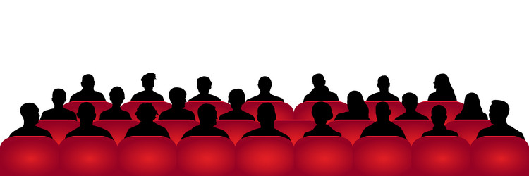 People sit cinema hall audience theater Royalty Free Vector
