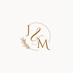 Letter jm wedding monogram logo design Royalty Free Vector