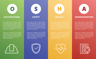 Osha banner with icons occupational safety Vector Image