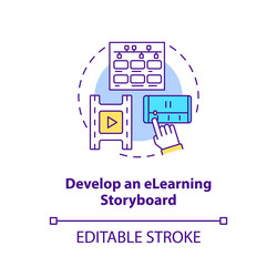 Develop elearning storyboard blue gradient Vector Image