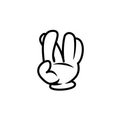Middle finger hand gesture logo design Royalty Free Vector