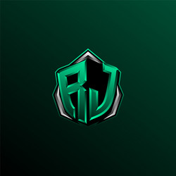 Rj logo letter design in orange color Royalty Free Vector