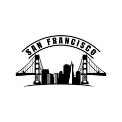 San francisco city with most famous landmarks Vector Image