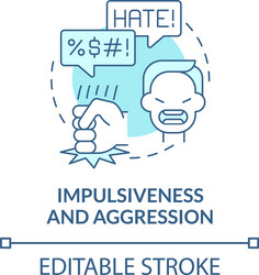 Aggressive and impulsive behaviors concept icon Vector Image