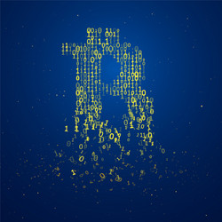 Bitcoin digital code visualization Royalty Free Vector Image