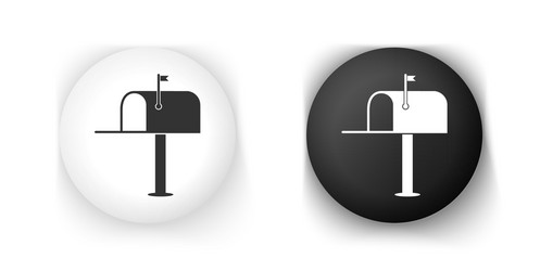 Black and white mail box icon isolated Royalty Free Vector