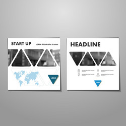 Blue geometry brochure design template Royalty Free Vector