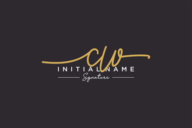 Initial cw signature logo template hand drawn Vector Image