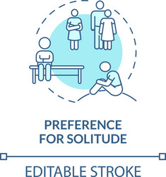 Preference for solitude in autism concept icon Vector Image
