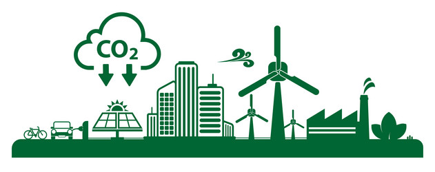 Reducing co2 emissions to stop climate change Vector Image