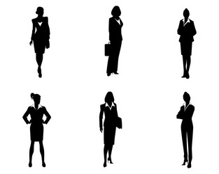 Six businesswoman silhouettes Royalty Free Vector Image