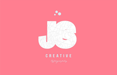 Js j s pink alphabet letter logo combination Vector Image