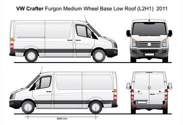 Volkswagen crafter cargo van l2h1 2017-present Vector Image