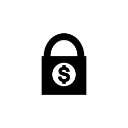 Blocked money icon locked dollar card Royalty Free Vector