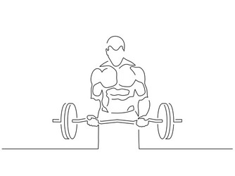 Bodybuilding isolated line drawing Royalty Free Vector Image