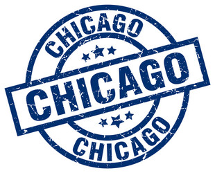 Chicago blue round grunge stamp Royalty Free Vector Image