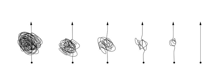 Complex and simple line path set scribble Vector Image