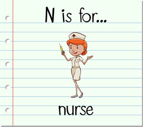 Flashcard letter n is for nap Royalty Free Vector Image