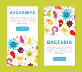 Funny germs banner design with good and bad Vector Image