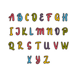 Cute letters hand drawn calligraphic font Vector Image