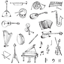 Set of music instruments Royalty Free Vector Image