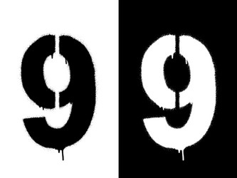 Polygon triangle number nine on white Royalty Free Vector