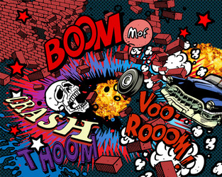 Comic book explosion Royalty Free Vector Image