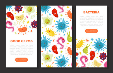 Funny germs banner design with good and bad Vector Image
