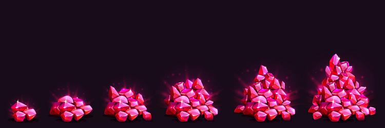 Game icons of precious gemstones piles Royalty Free Vector