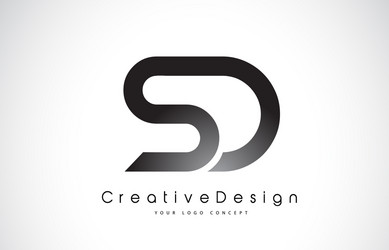 Sd s d letter logo design in black colors Vector Image