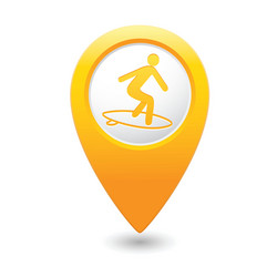Surfing icon map pointer blue Royalty Free Vector Image