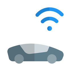 Ev car with internet connectivity isolated Vector Image