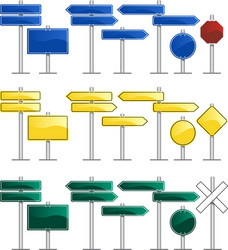 Colorful road direction signs Royalty Free Vector Image