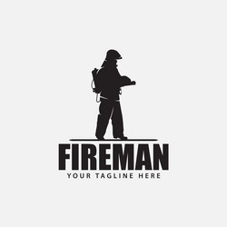Fireman logo design Royalty Free Vector Image - VectorStock