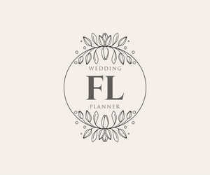 Fl initials letter wedding monogram logos Vector Image