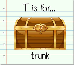 Flashcard alphabet t is for trunk Royalty Free Vector Image