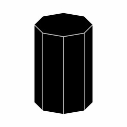 Octagonal prism geometric shape Royalty Free Vector Image