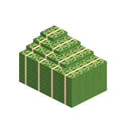 Stack of money cartoon heap of cash Royalty Free Vector