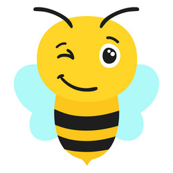 Bee wink muzzle head stroke Royalty Free Vector Image