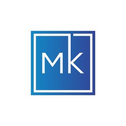 Creative initial letter mk square logo design Vector Image
